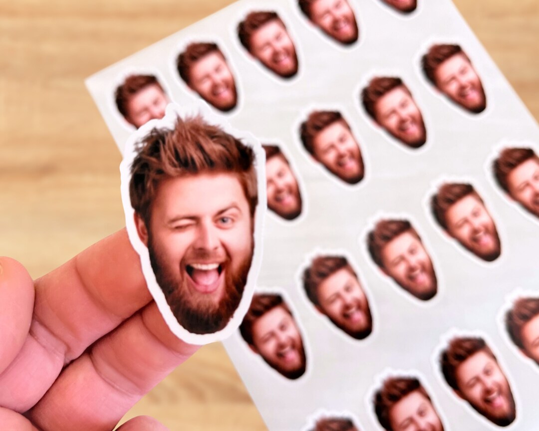 Custom Photo Sticker Sheet, 1” Personalized Face Stickers, Fun Novelty ...