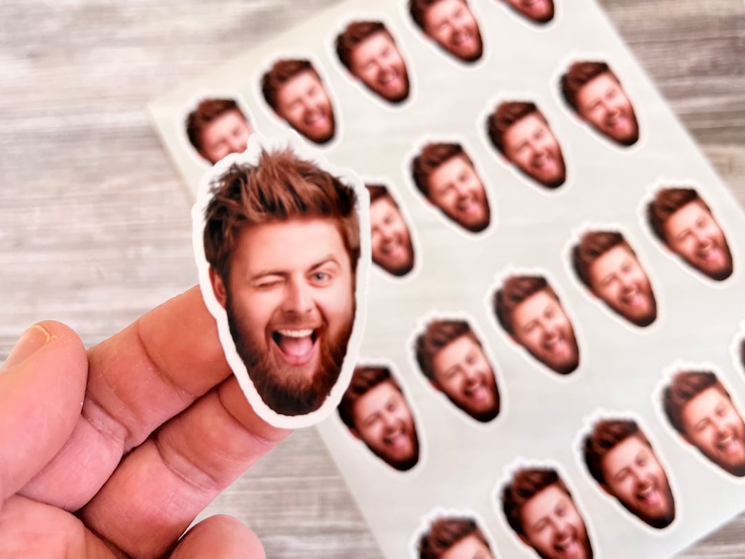 Custom Photo Sticker Sheet, 1 Personalized Face Stickers, Fun Novelty ...