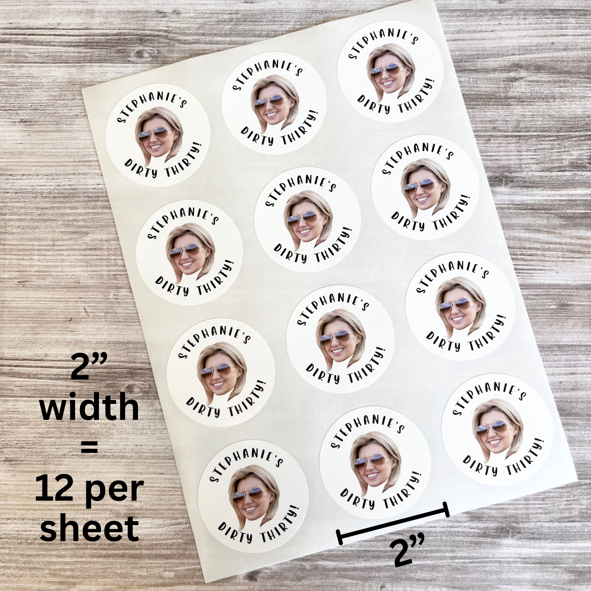 Custom Photo Stickers Circle Personalized Face Stickers Birthday Party ...