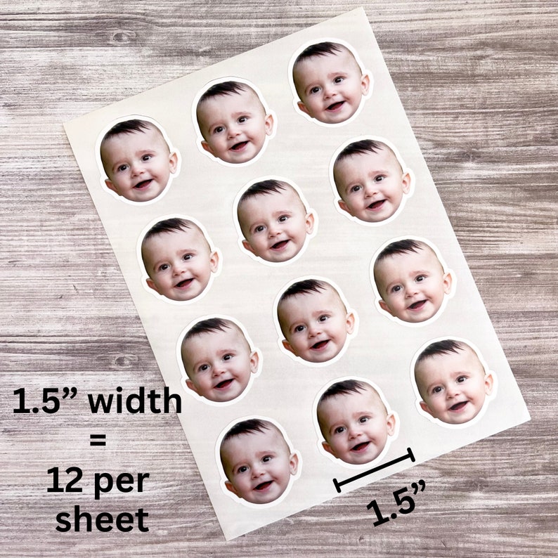 Custom Photo Sticker Sheet, 1” Personalized Face Stickers, Fun Novelty ...