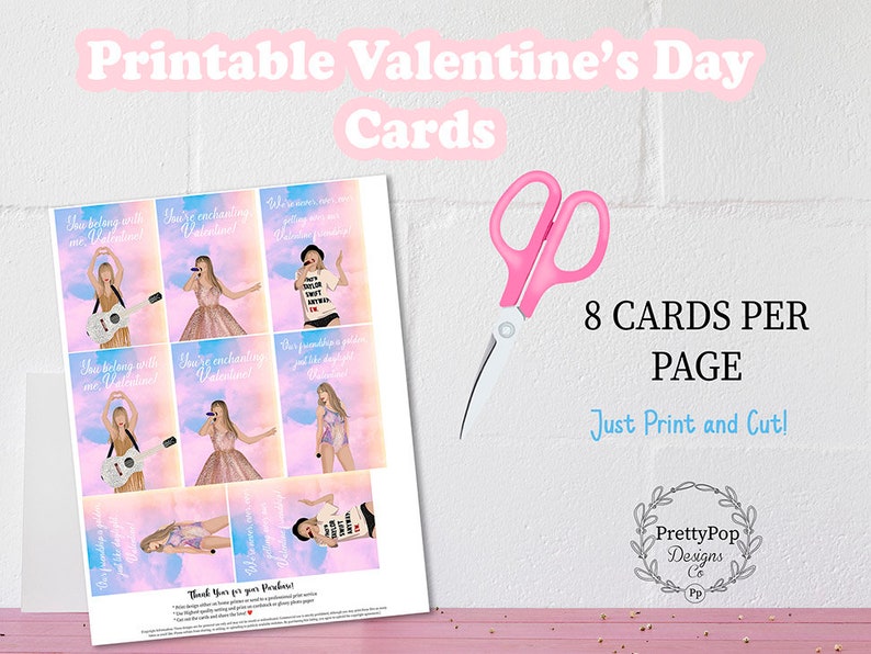 Swiftie Valentine Cards, Taylor Swift Inspired Printable Classroom ...