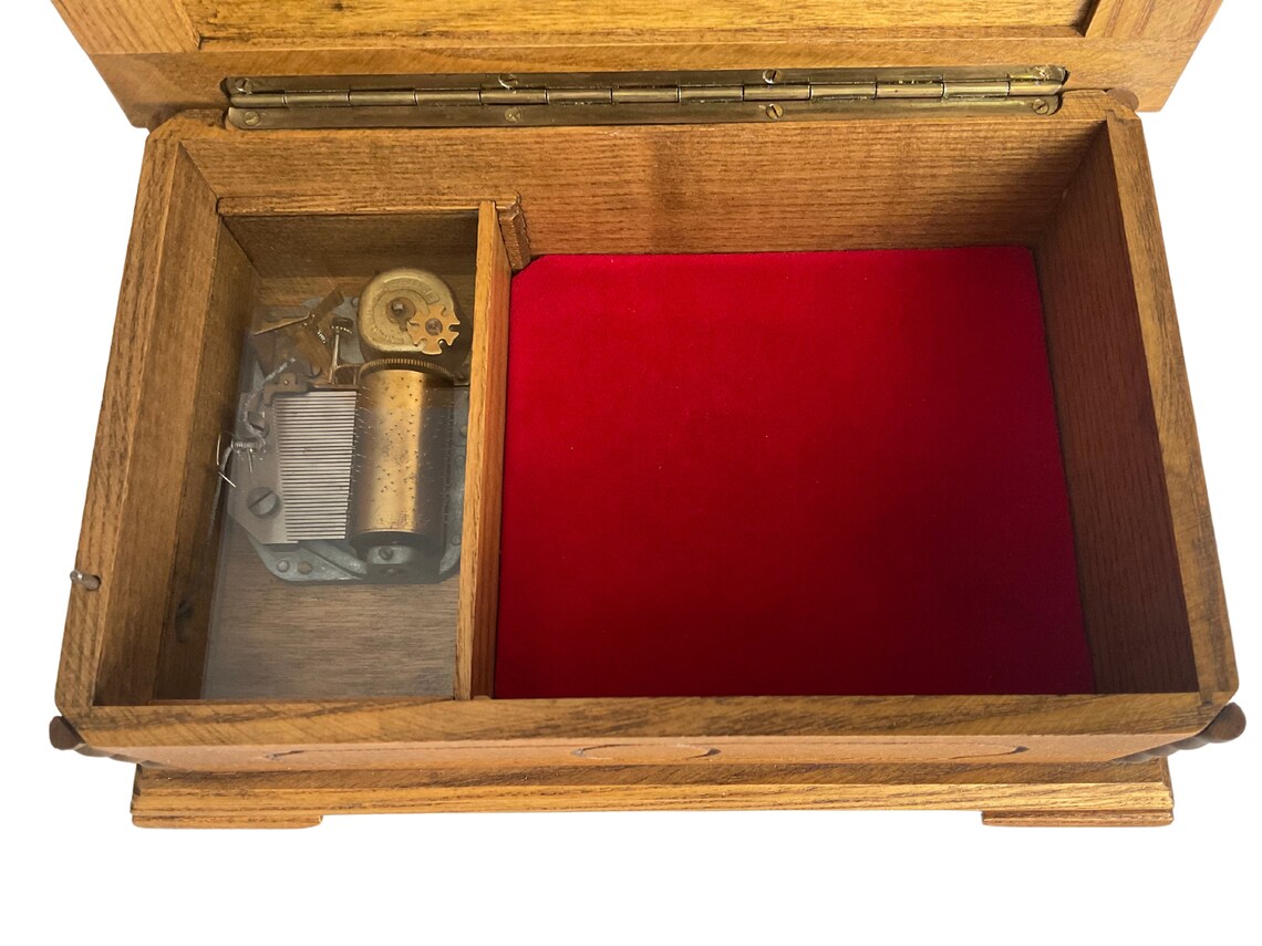 ANRI Reuge Swiss Musical Jewelry Box With Hand Carved Cherubs and Goat ...