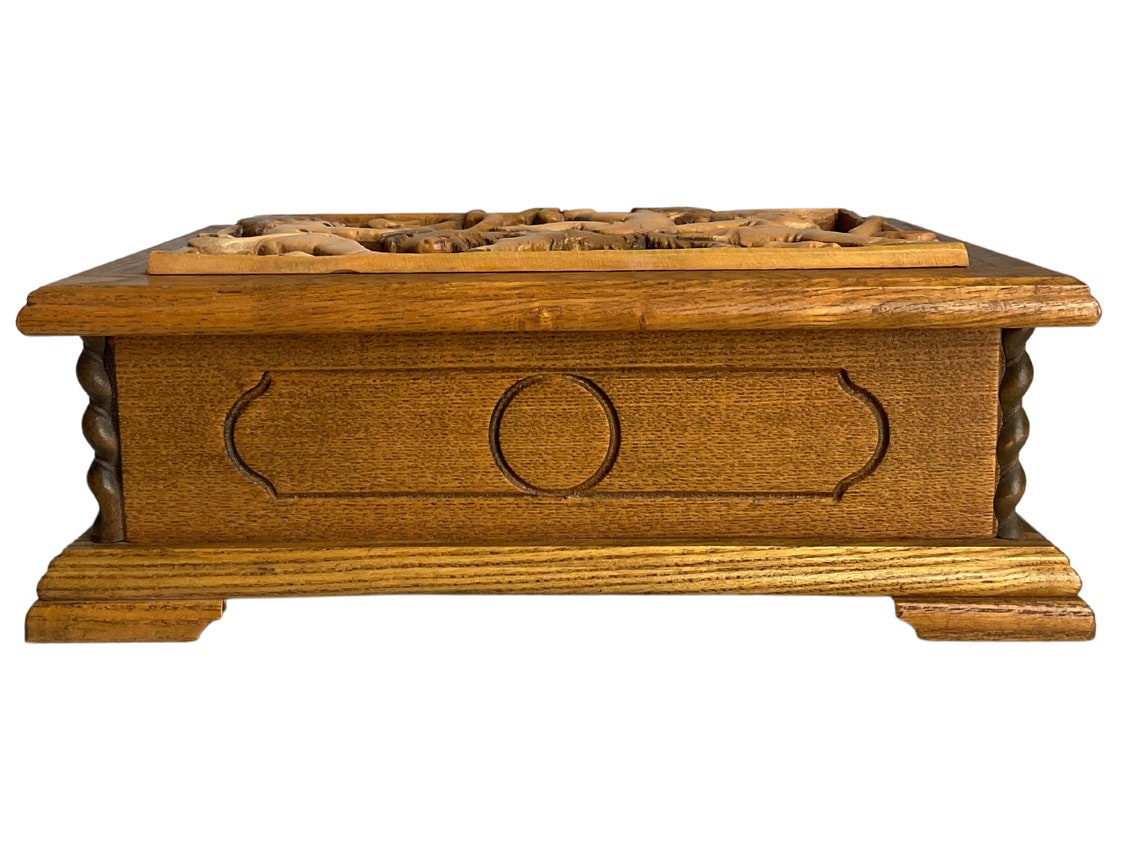 ANRI Reuge Swiss Musical Jewelry Box With Hand Carved Cherubs and Goat ...