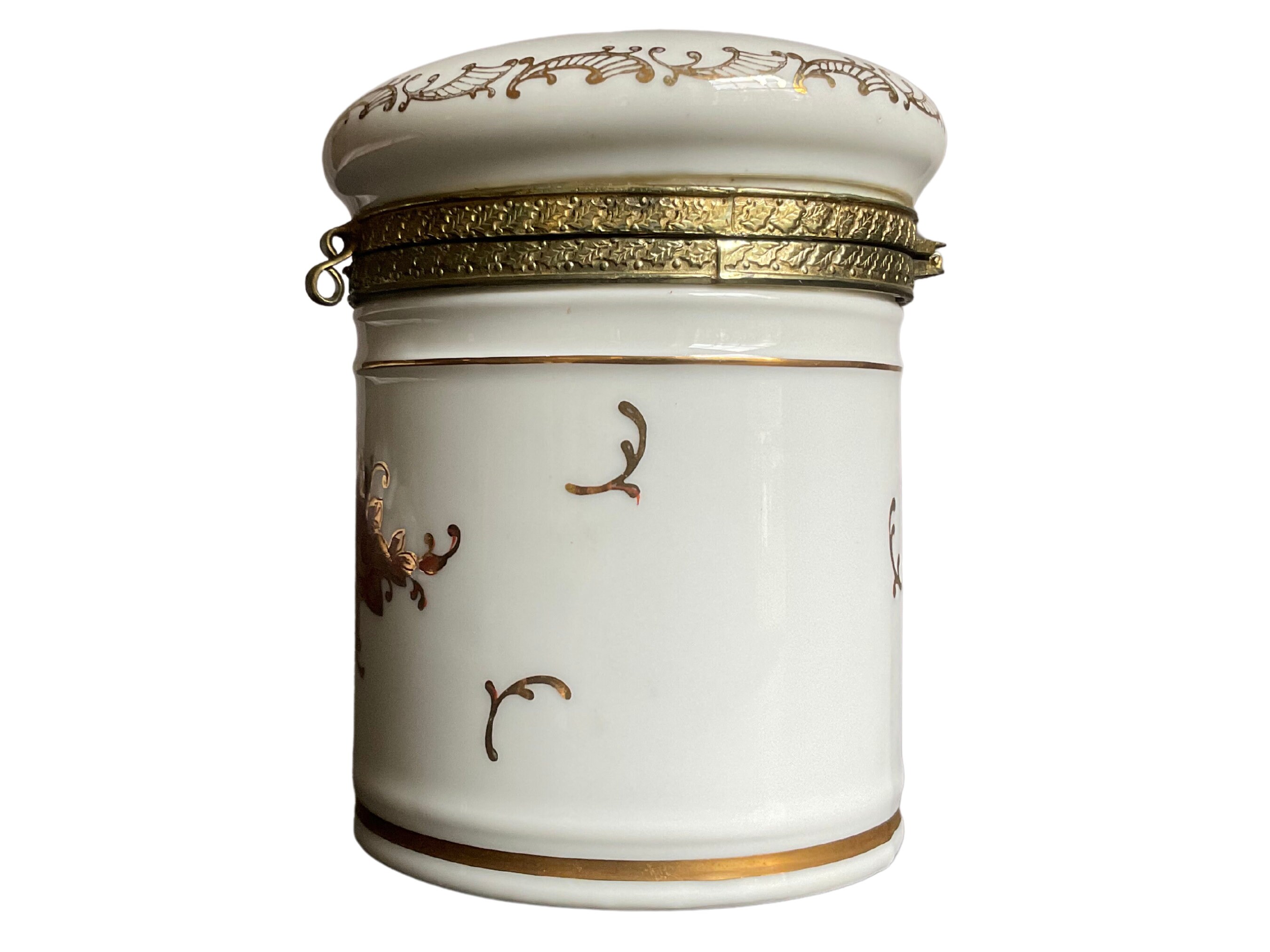 19th Century Victorian Style Porcelain Lidded Trinket Jar Canister ...