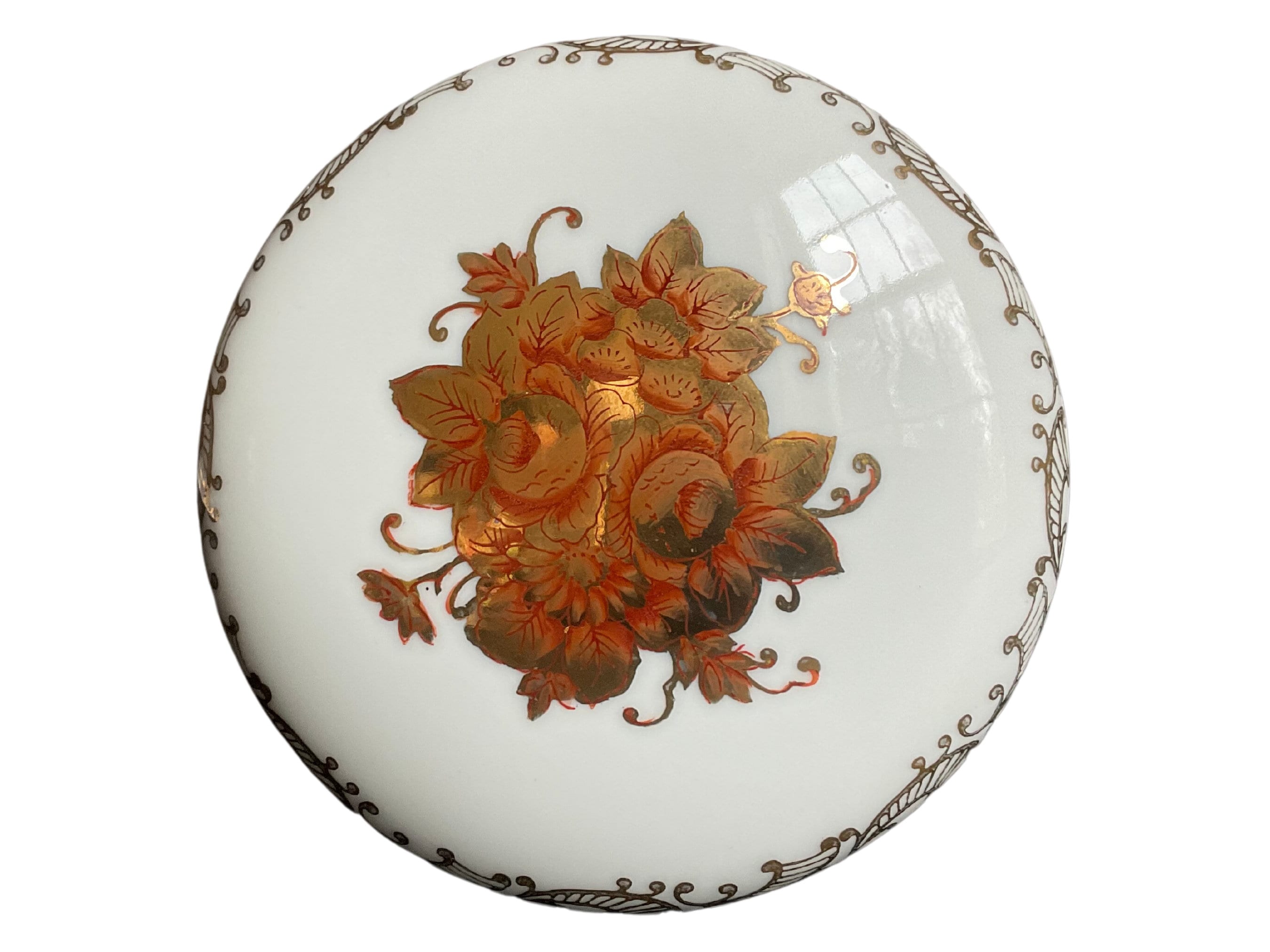 19th Century Victorian Style Porcelain Lidded Trinket Jar Canister ...