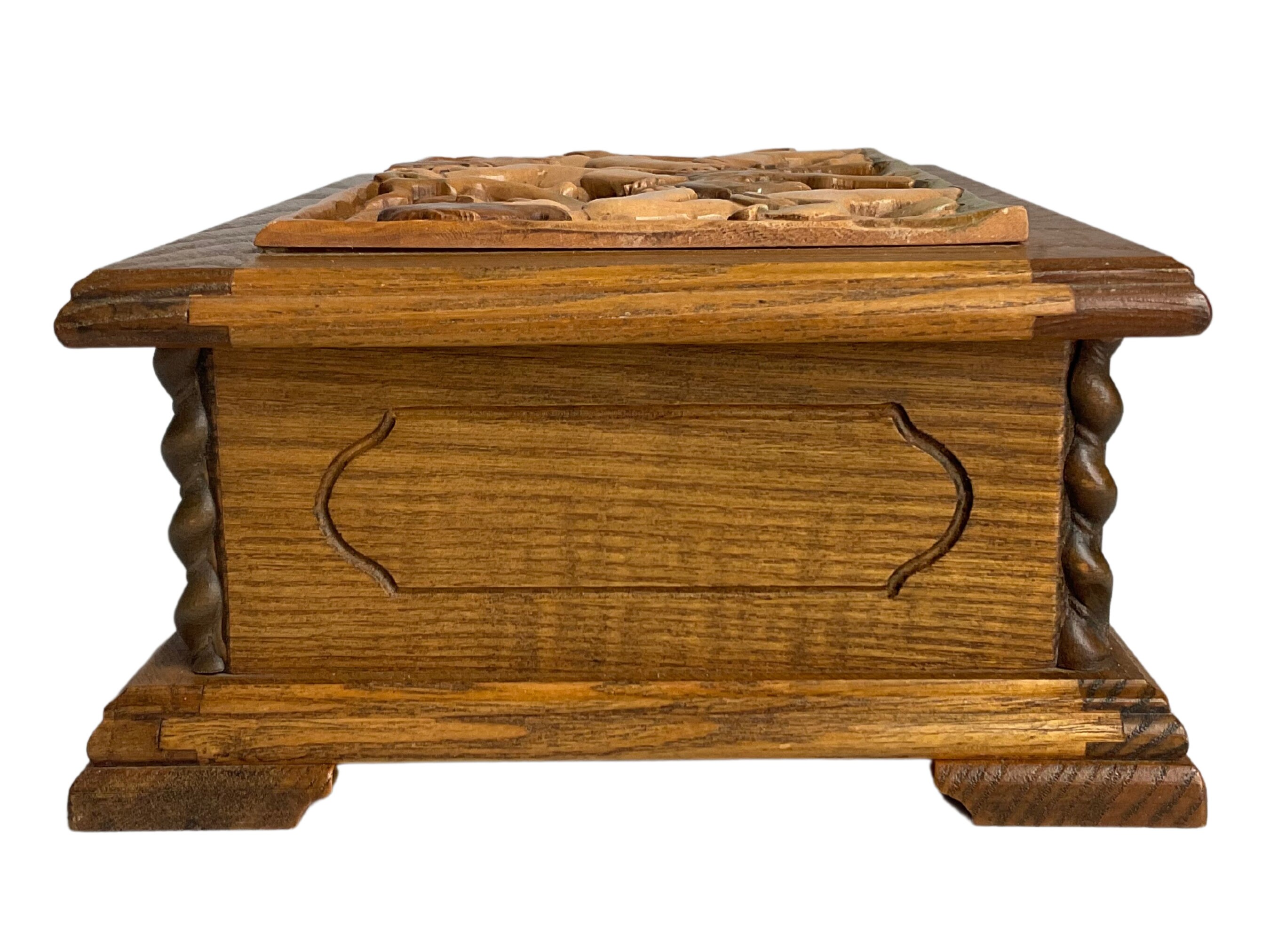 ANRI Reuge Swiss Musical Jewelry Box With Hand Carved Cherubs and Goat ...