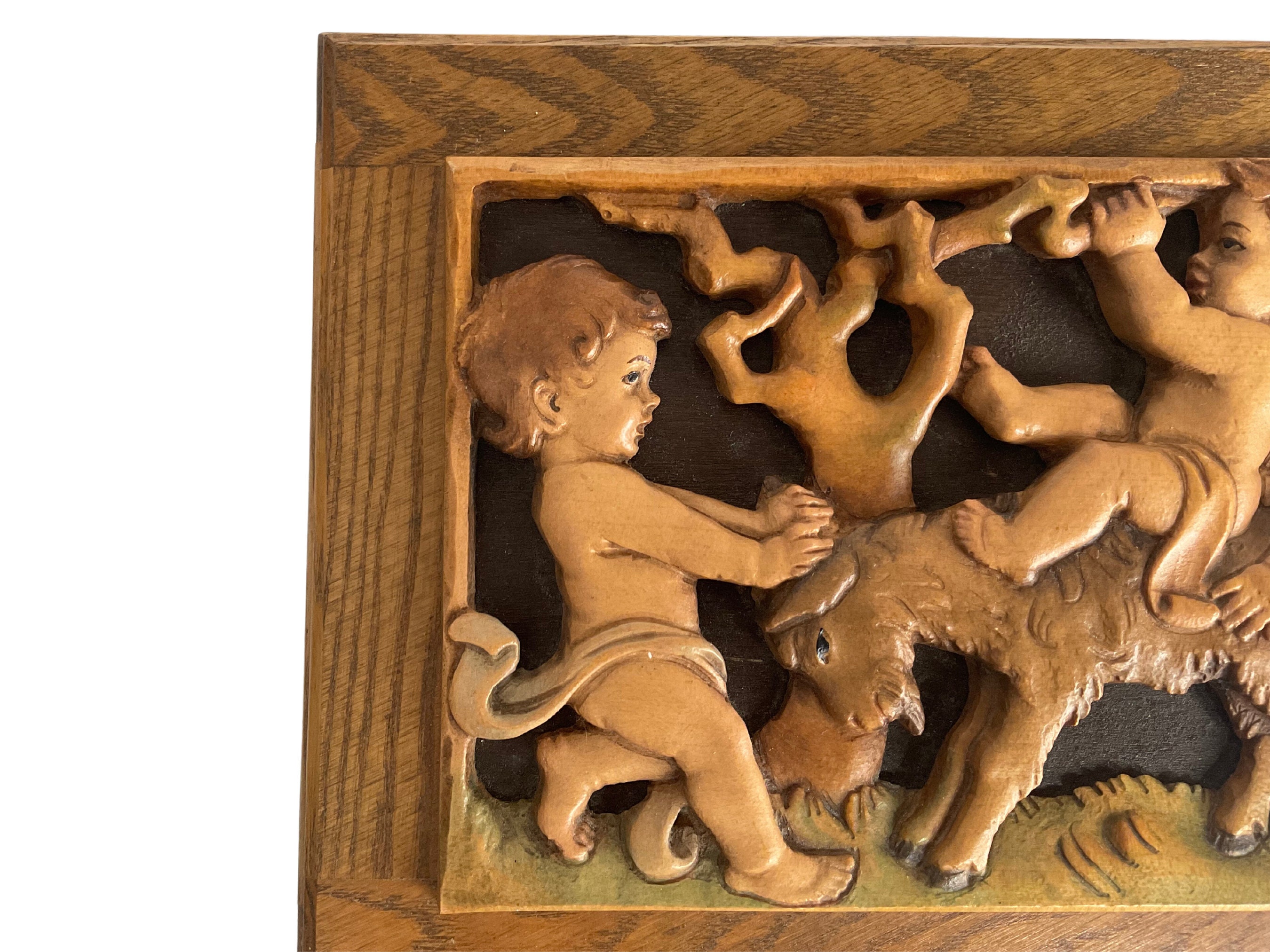 ANRI Reuge Swiss Musical Jewelry Box With Hand Carved Cherubs and Goat ...