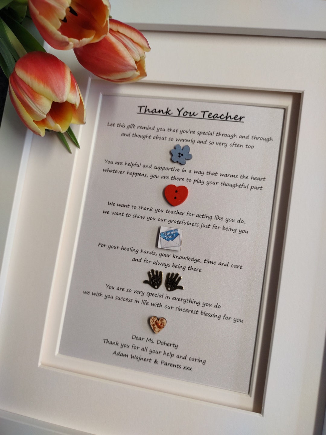 Personalised Thank You Teacher Gift Frame Gift for Teacher - Etsy