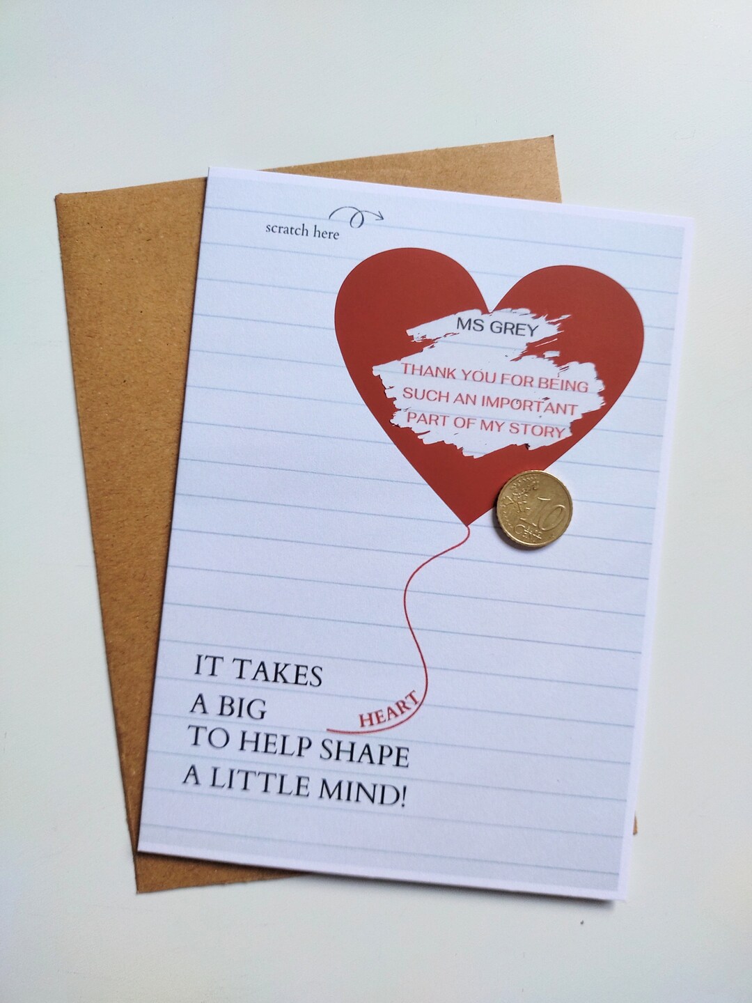 Thank You Teacher Surprise Scratch Card, Secret Message Card for ...