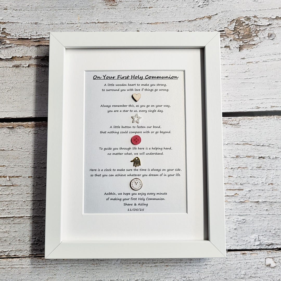 Personalised First Holy Communion Print – Framed Gift for Boy or Girl ...