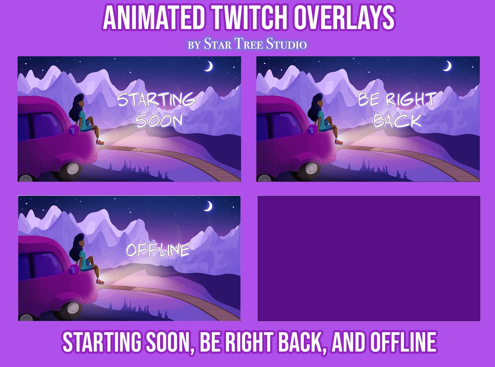 Animated Twitch Overlay Starting Soon/be Right Back/offline - Etsy