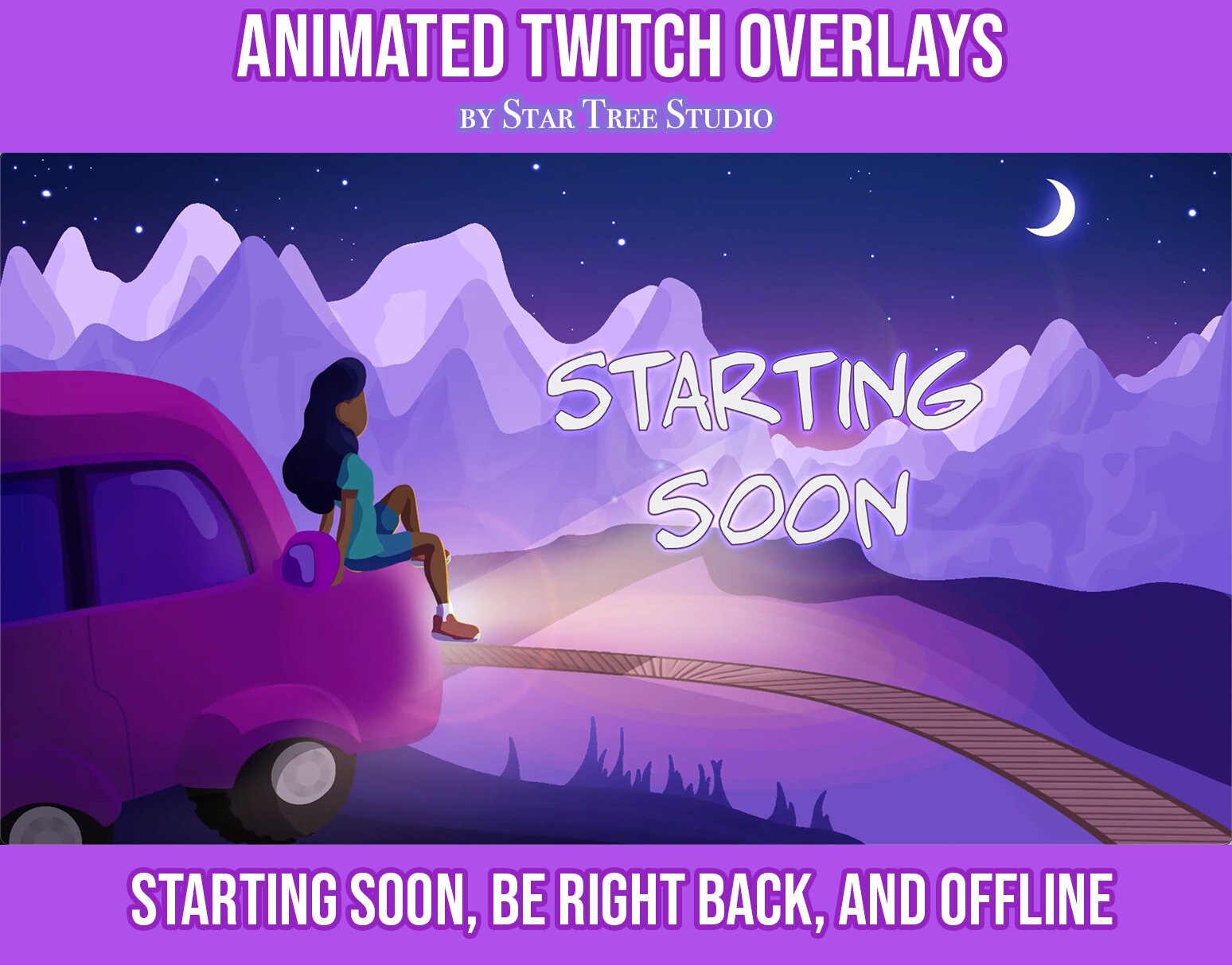 Animated Twitch Overlay Starting Soon/be Right Back/offline - Etsy