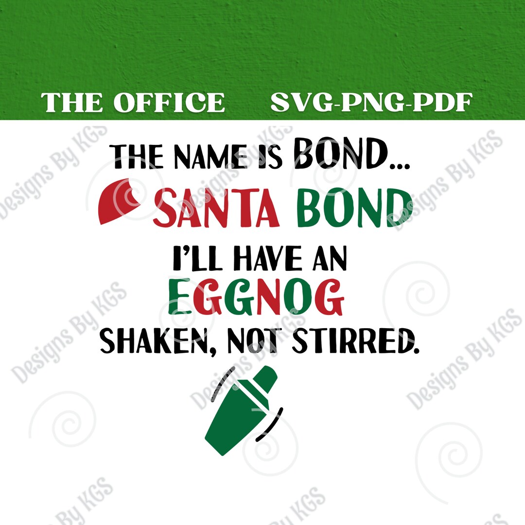 The Office Santa Bond Eggnog Michael Funny Christmas Quote - Etsy