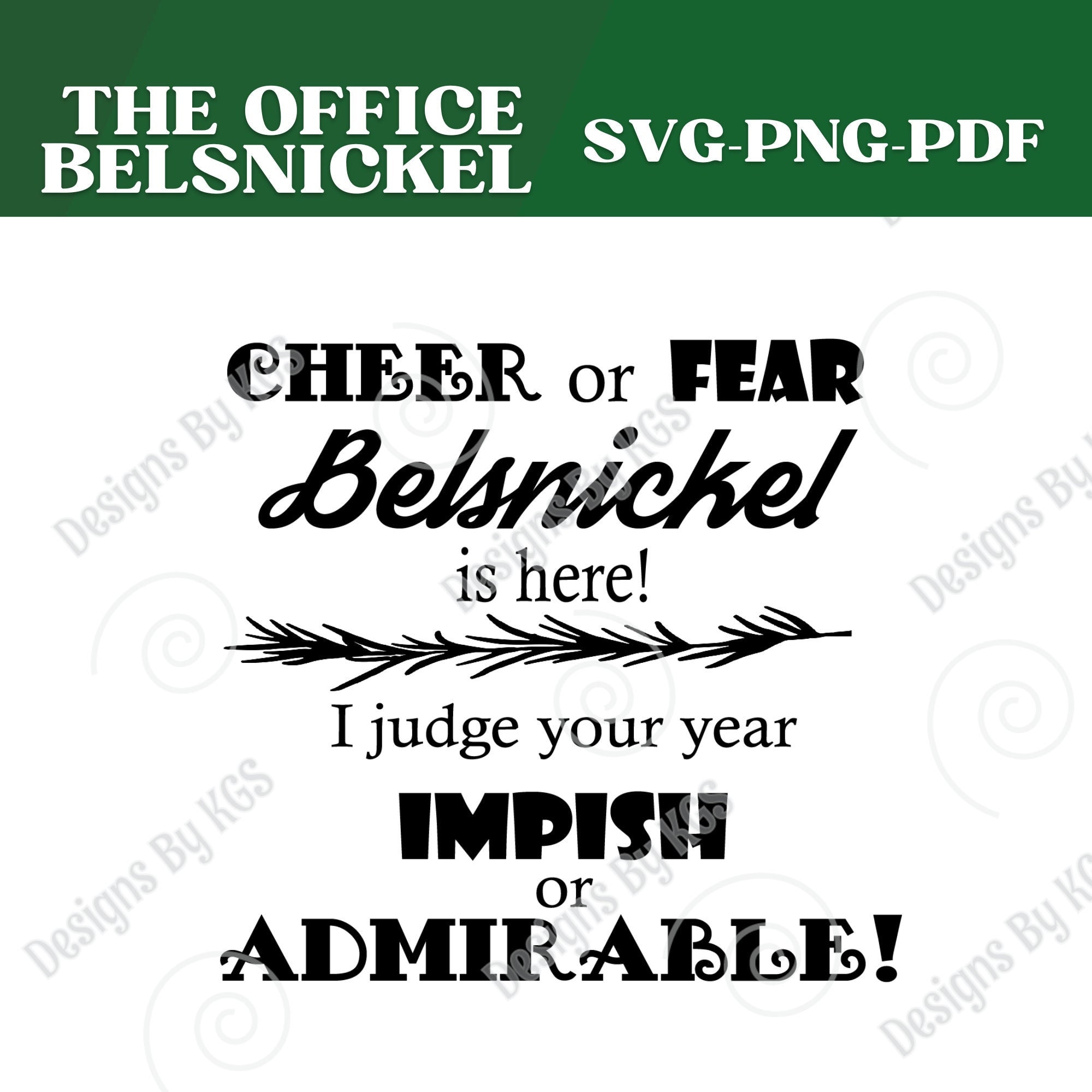 The Office Belsnickel Dwight Christmas Quote, SVG PDF PNG Cricut Decal ...