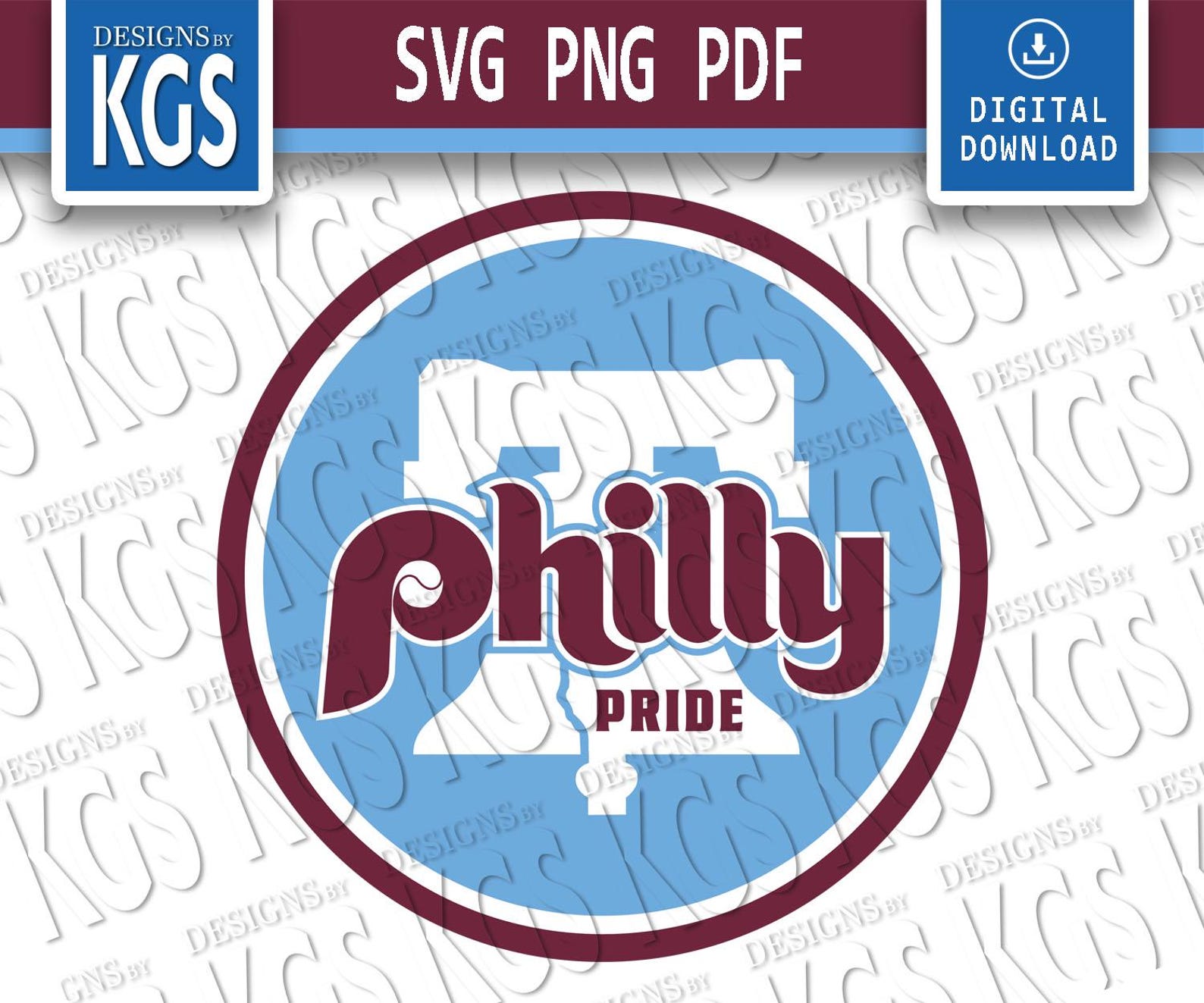 PHILLY PRIDE | Phillies Classic Colors | Fully Color Design | Png, Pdf ...