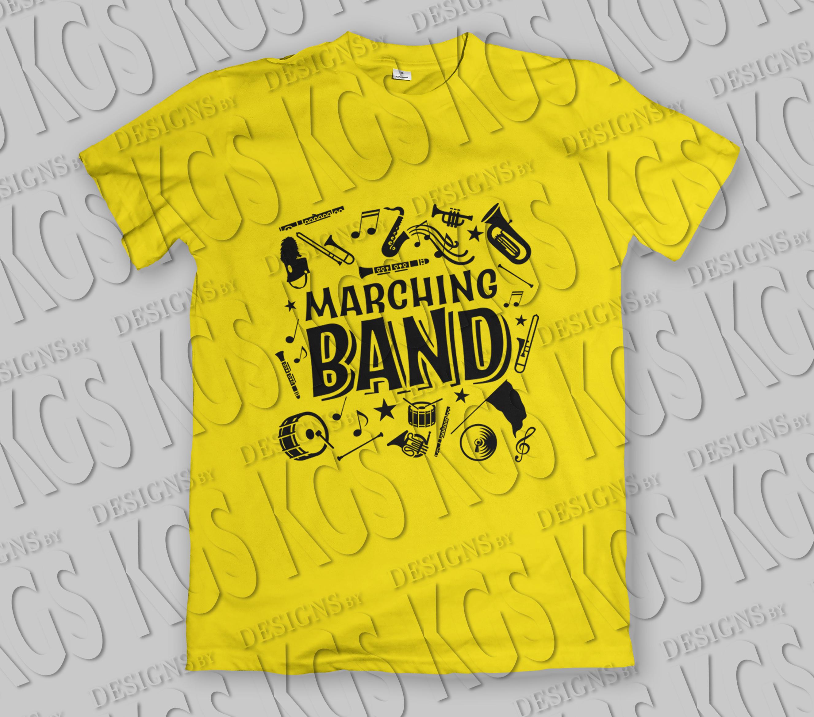 Marching Band! | 1 Color Design With Multiple Instruments | PDF, SVG ...