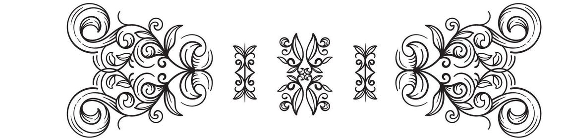 Vintage Baroque Engraving Floral Scroll Ornament in New Line Style 2 - Etsy