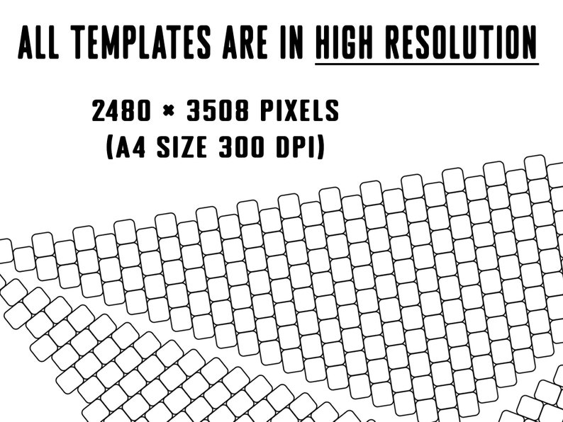 Peyote Stitch Graph Paper Templates, Beadwork Design (digital Download ...