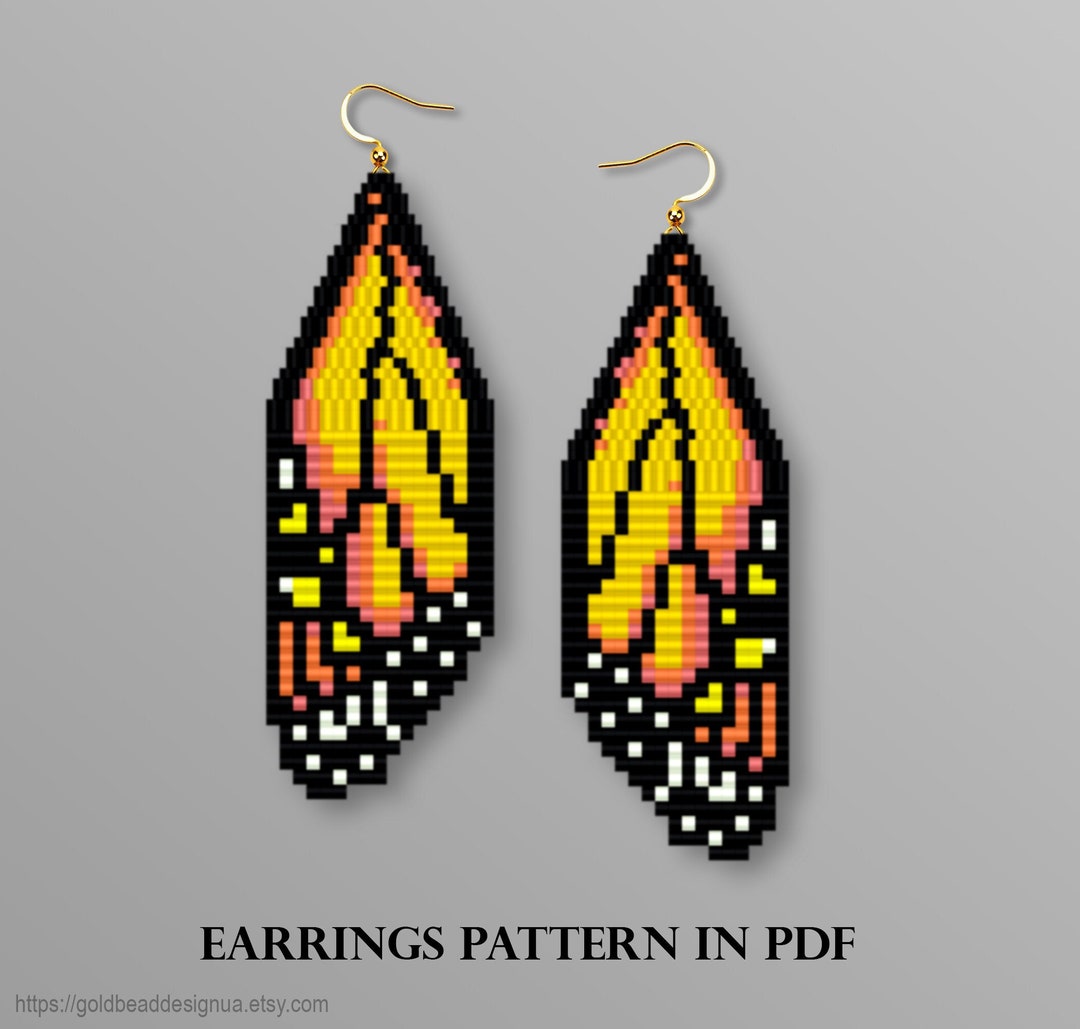 Butterfly Wing - Swallowtail - Earrings PDF Pattern for Beading ...