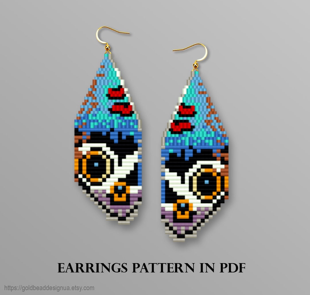 Butterfly Wing - Earrings PDF Pattern for Beading, Butterfly Earrings ...