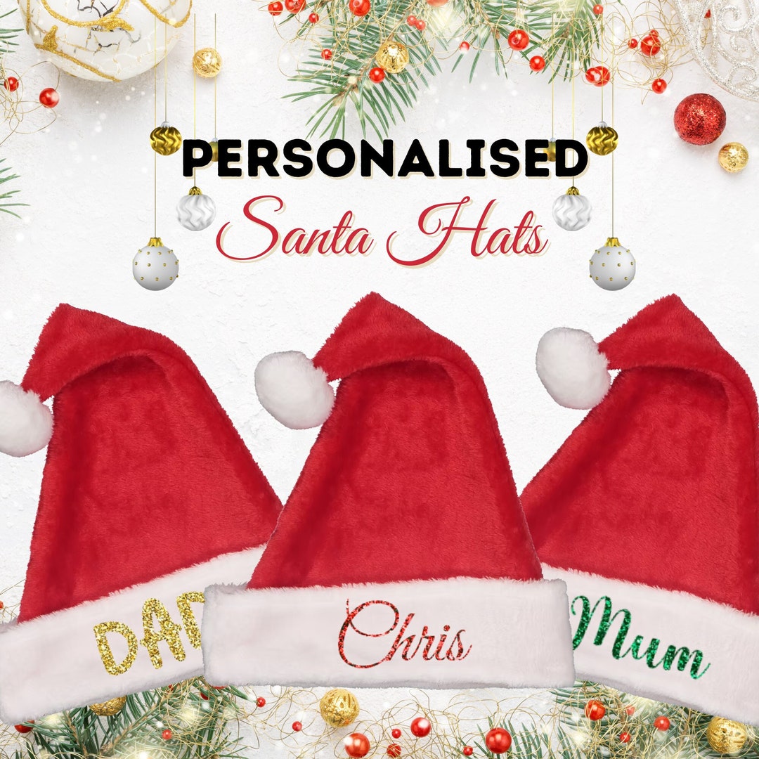 Personalised Santa Hat Matching Hats Christmas Parties Christmas Hat ...