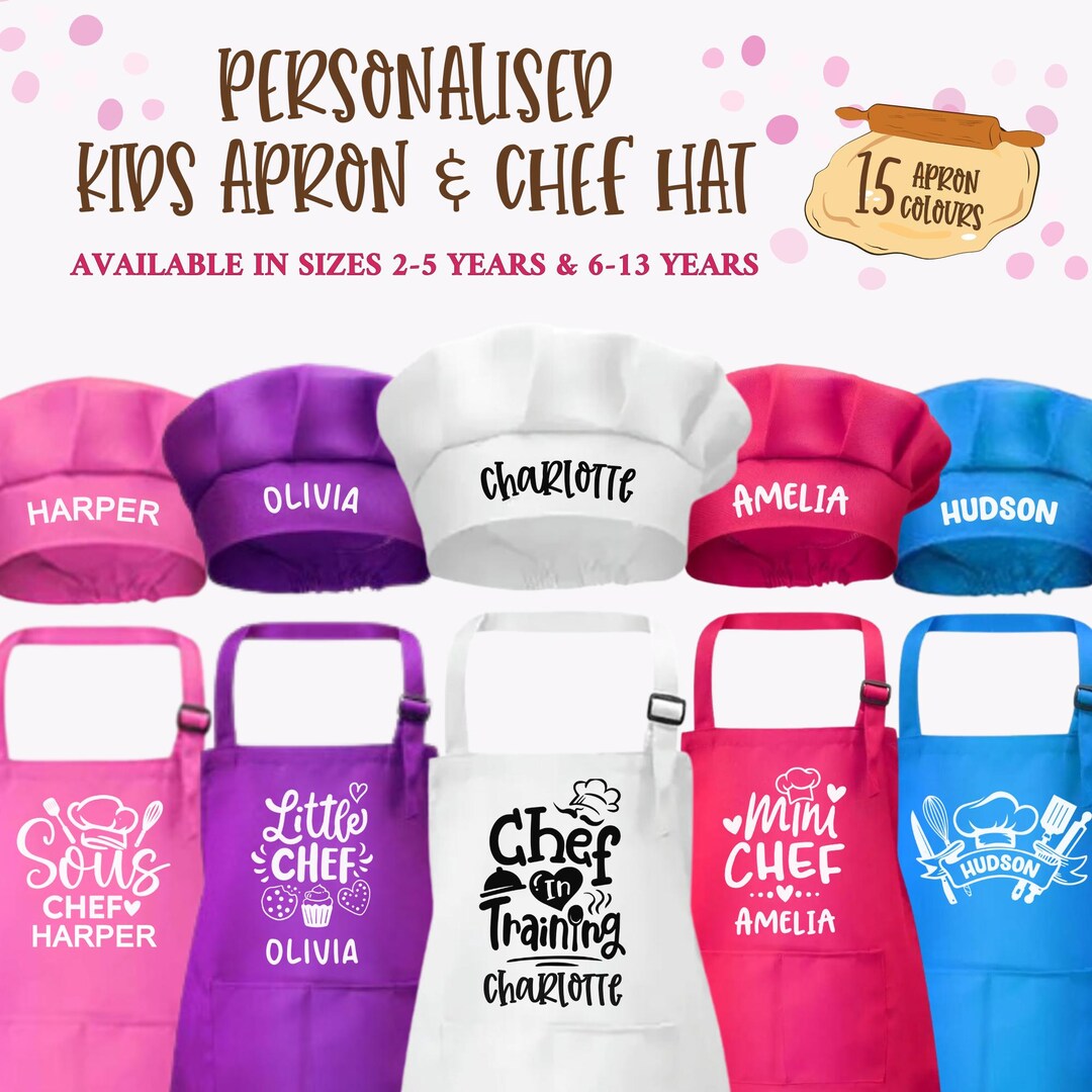Kid's Personalised Aprons Design Your Own Children's Apron Junior Chef ...