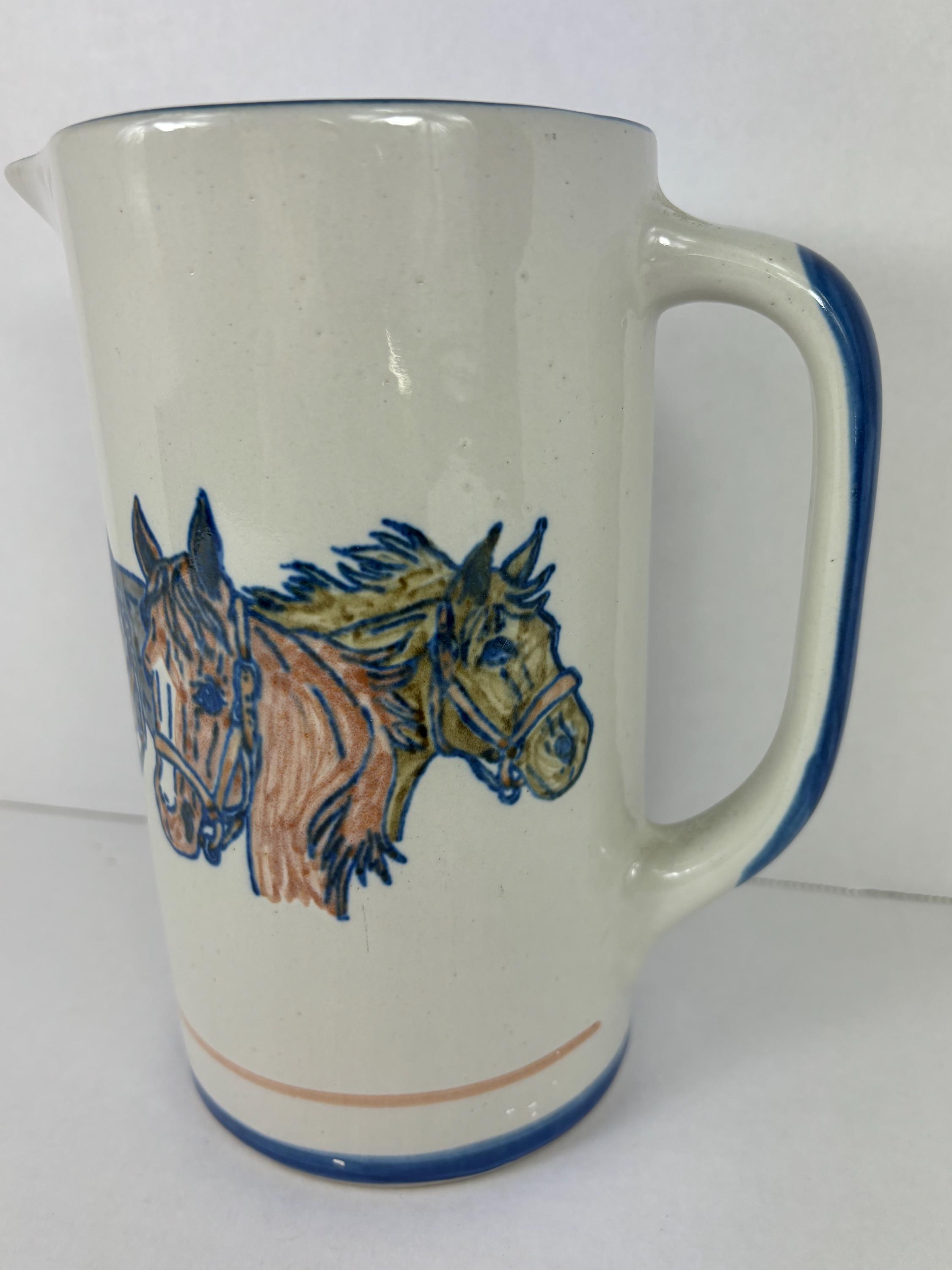 Vintage Louisville Stoneware Horse Equestrian Pitcher Made in USA - Etsy