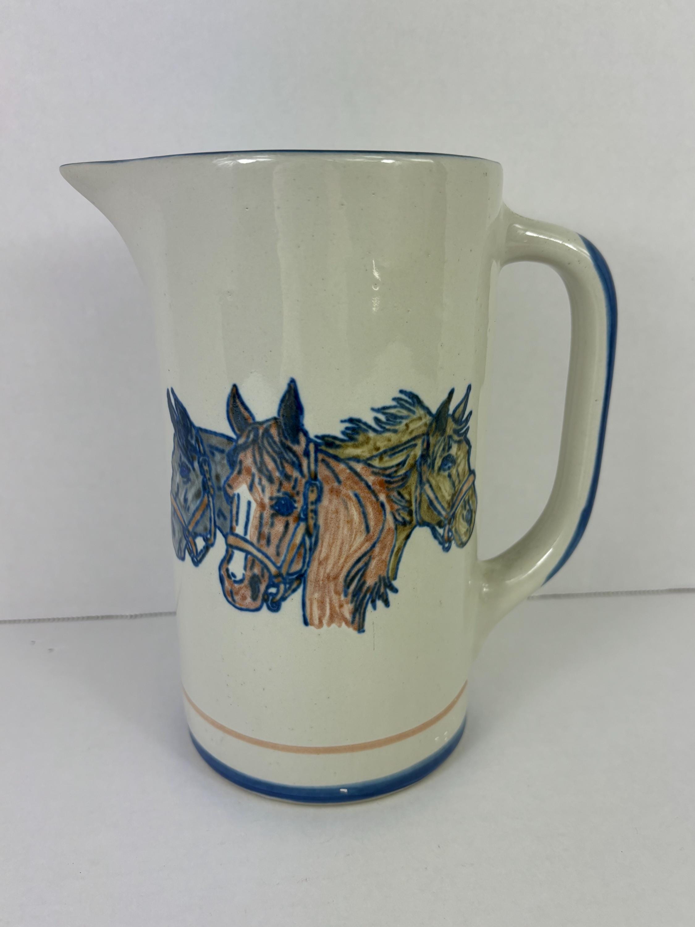 Vintage Louisville Stoneware Horse Equestrian Pitcher Made in USA - Etsy