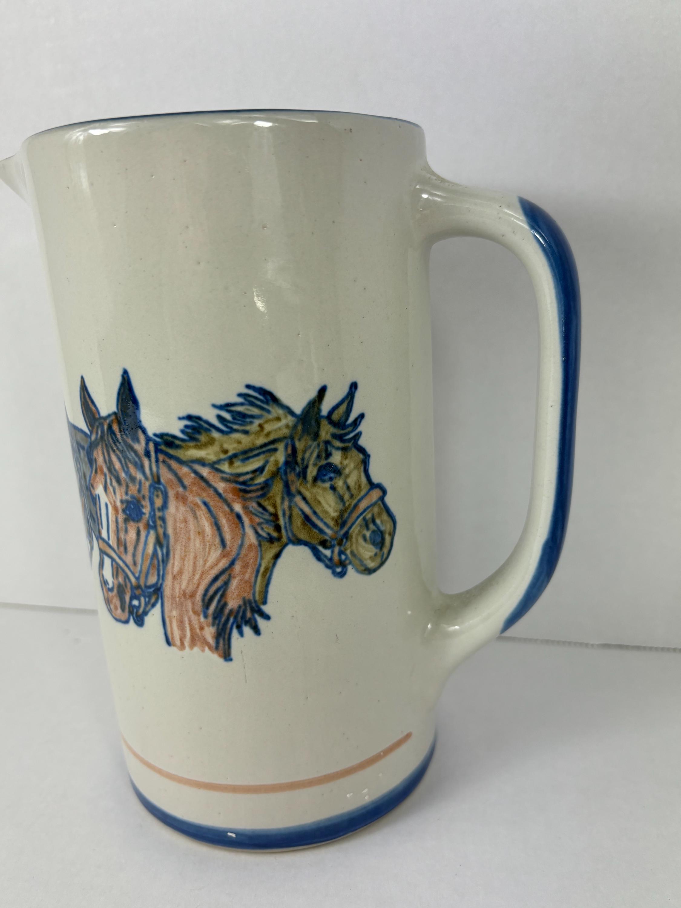 Vintage Louisville Stoneware Horse Equestrian Pitcher Made in USA - Etsy
