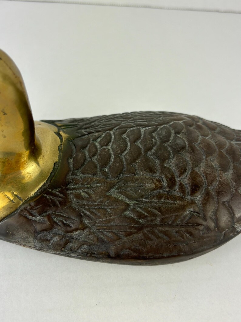 Vintage BRASS DUCK, Heavy, Solid Brass Mid-century Duck Figurine, Cabin ...