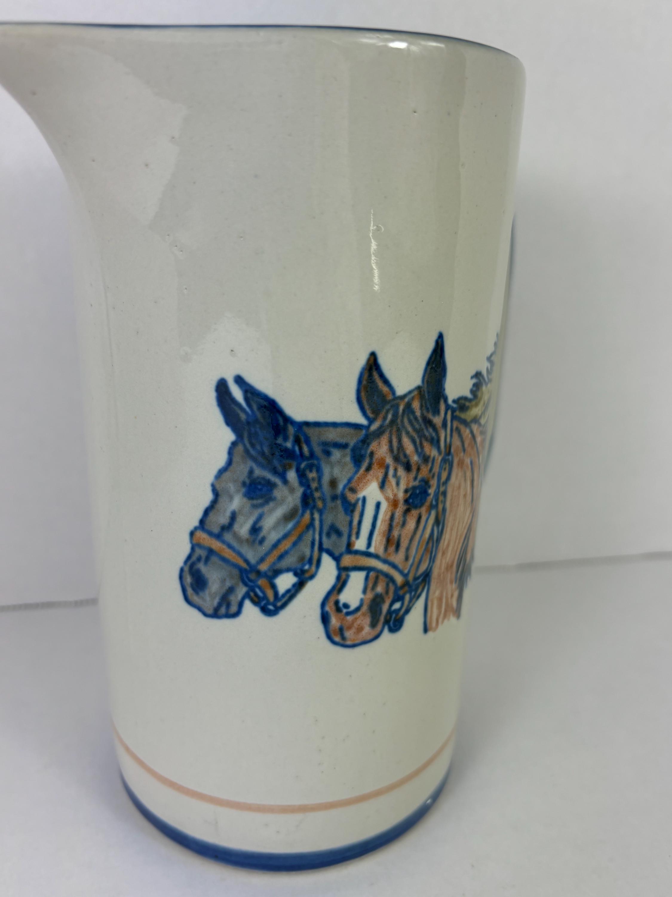 Vintage Louisville Stoneware Horse Equestrian Pitcher Made in USA - Etsy