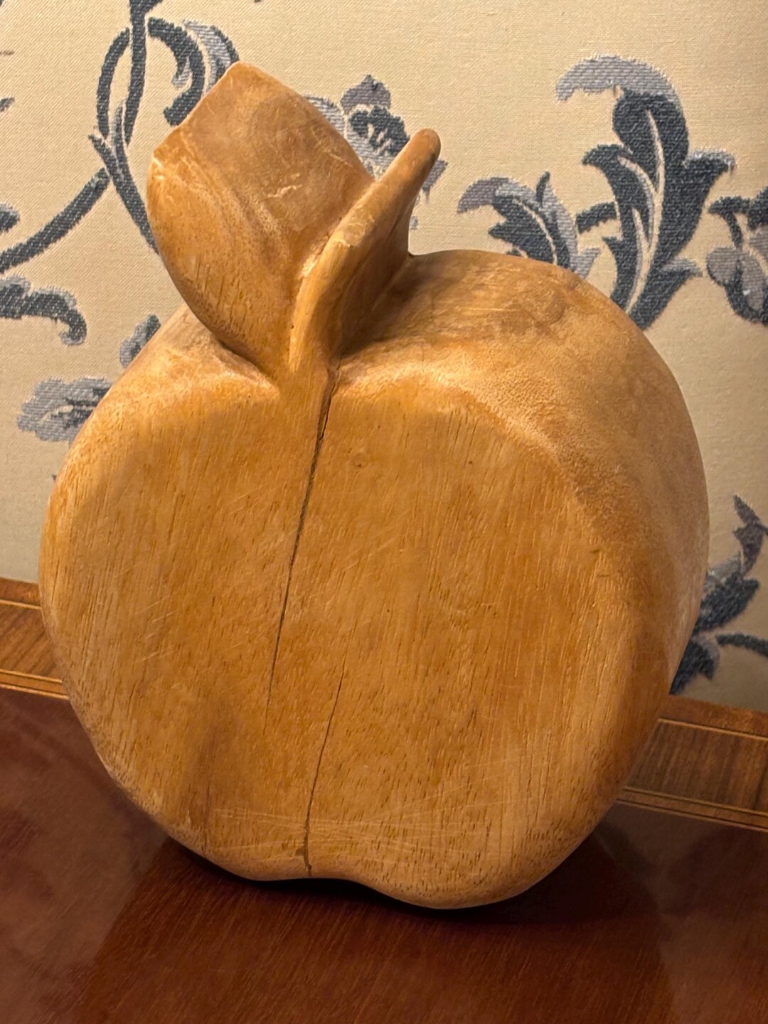 Solid Wood Carved Apple Fruit, Kitchen Decor - Etsy
