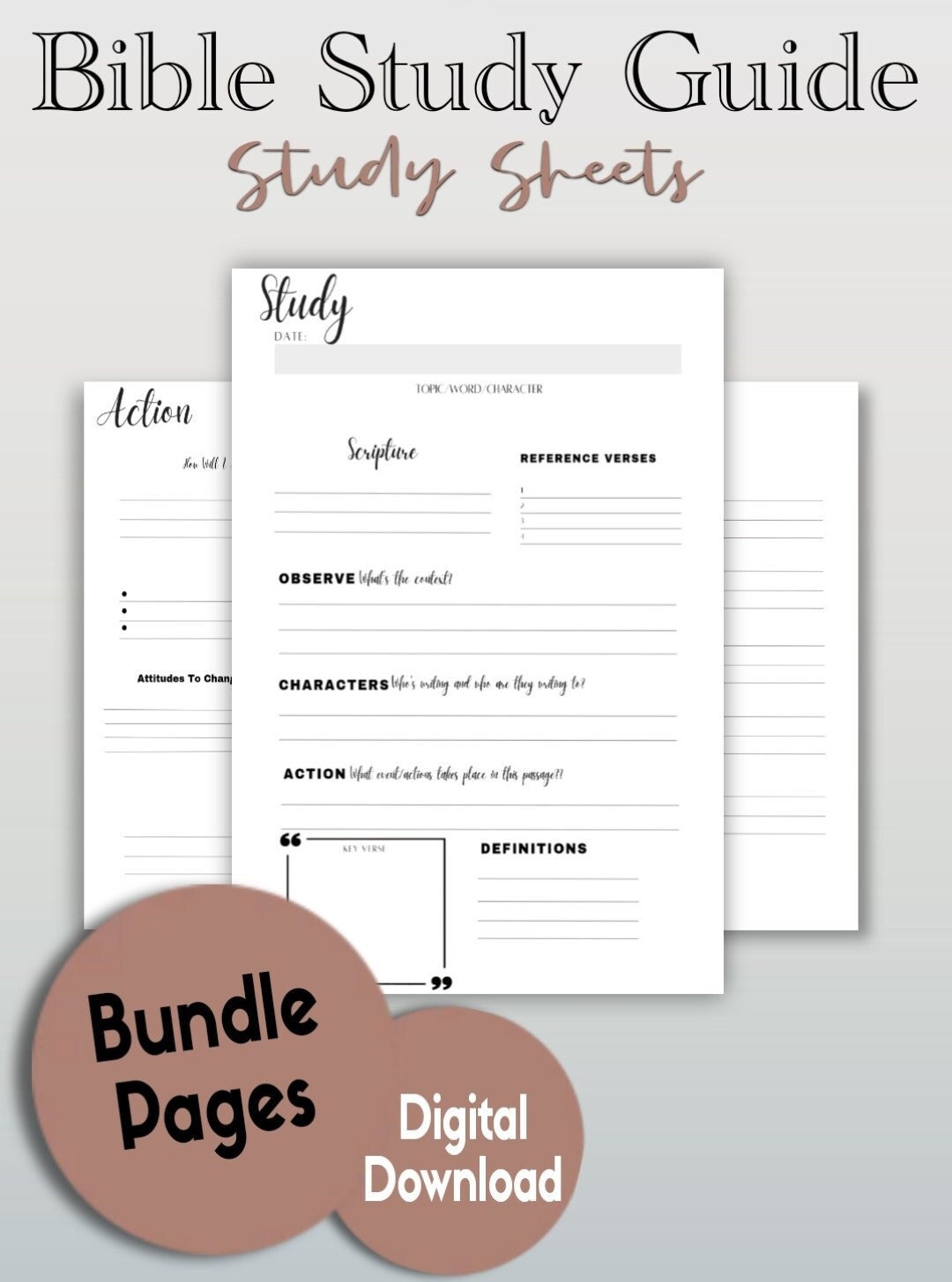 Premium In-depth Bible Study Guide BUNDLE - 2023 Bible Study Worksheets ...