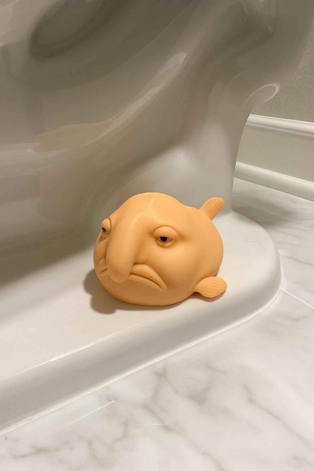 Unimpressed Blobfish Toilet Buddy – Funny Bathroom Decor, Weird Sea ...