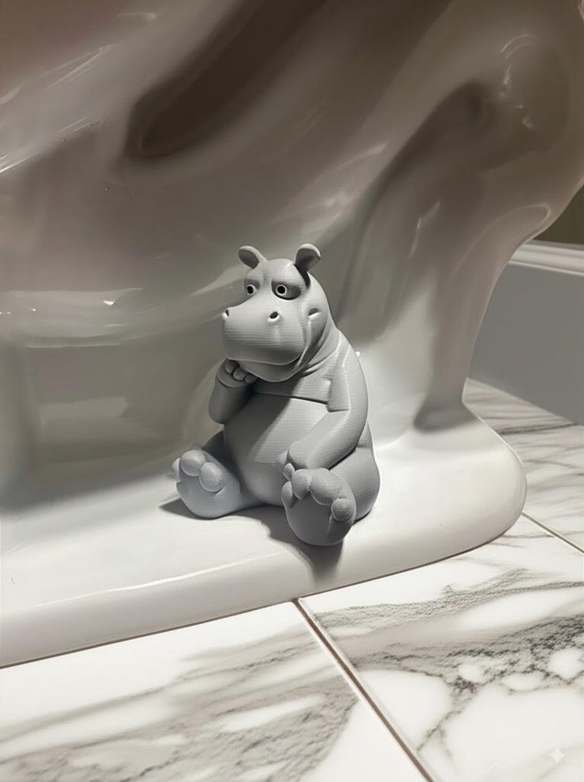 Thinking Hippo Toilet Buddy – Funny Bathroom Decor - Etsy