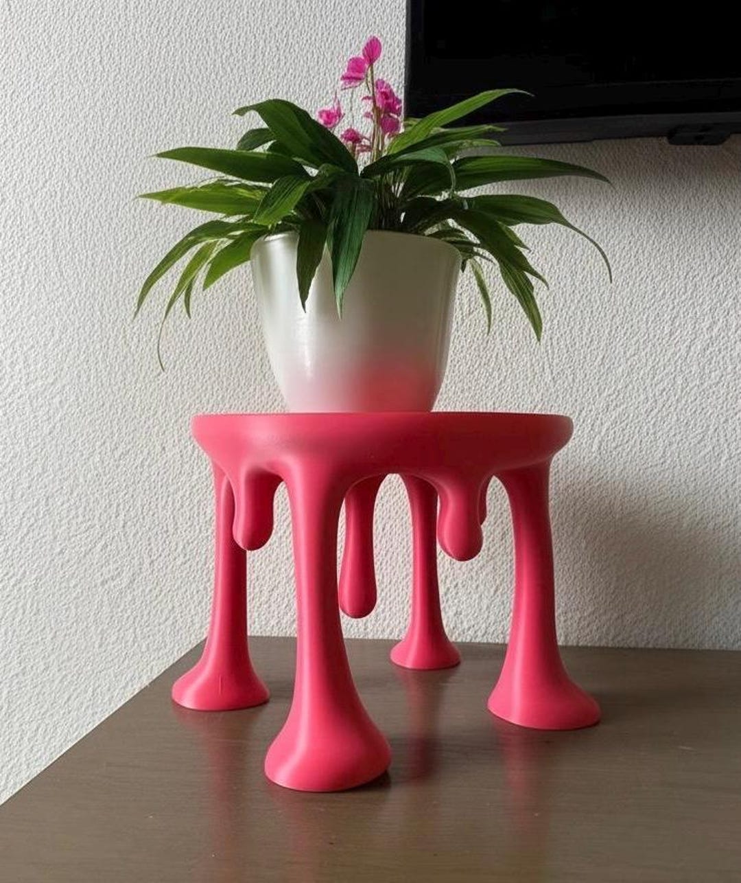 Drip Plant Stand – Modern Indoor Plant Riser, Quirky 3D Printed Decor ...