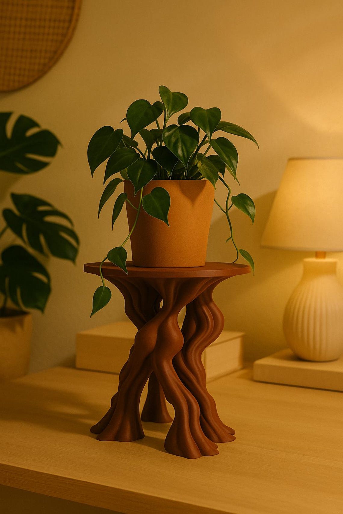 Tree Root Plant Stand for Indoor Plants – Modern Planter Riser, Organic ...