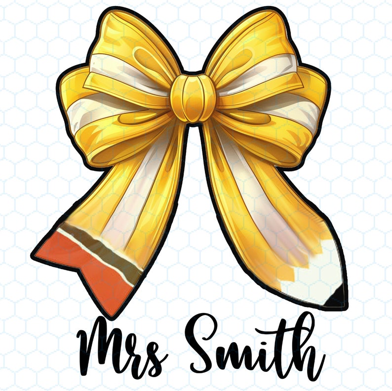 Digital PNG, Coquette Teacher Pencil Bow Teacher Appreciation Gift ...
