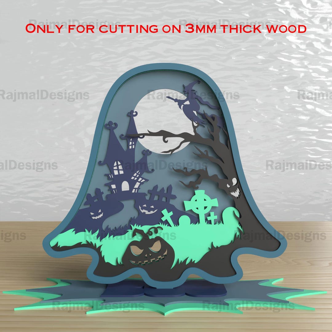 Halloween Ghost Laser Cut File, Halloween Svg, Digital File for ...