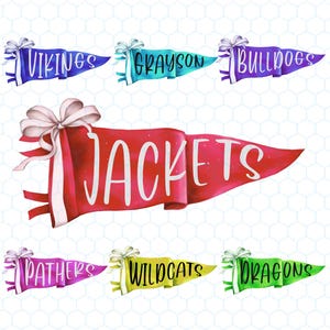 School Spirit Mascot Shirt PNG Watercolor Pennant Flag Design Girly ...