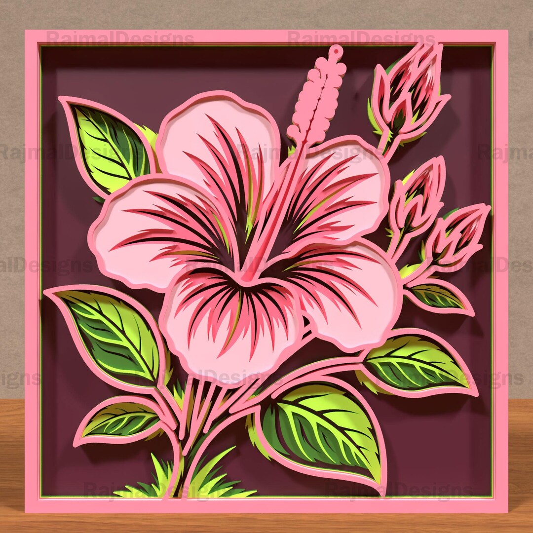 Hibiscus Flower Laser Cut File: Floral SVG Design (digital Download) - Etsy