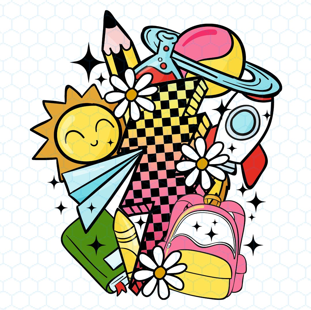 Digital Retro 100 Days of School PNG: Nostalgic and Playful Celebration ...