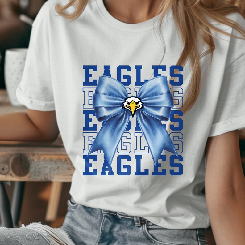 Custom Team Mascot Bow Shirt Coquette School Spirit Game Day Shirt for ...