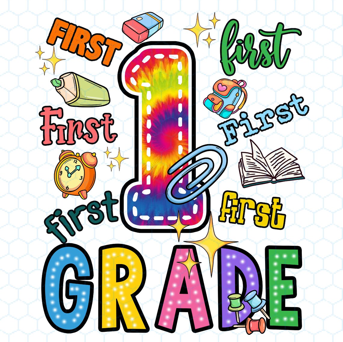 Digital PNG File First Grade Png Back to School PNG Teacher PNG Retro ...