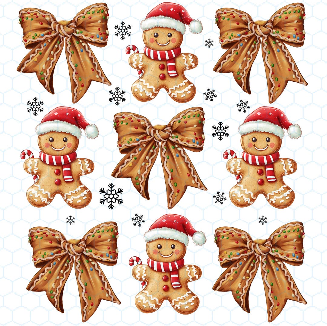 Gingerbread Christmas Retro PNG Cozy Holiday Vibes for Printables - Etsy