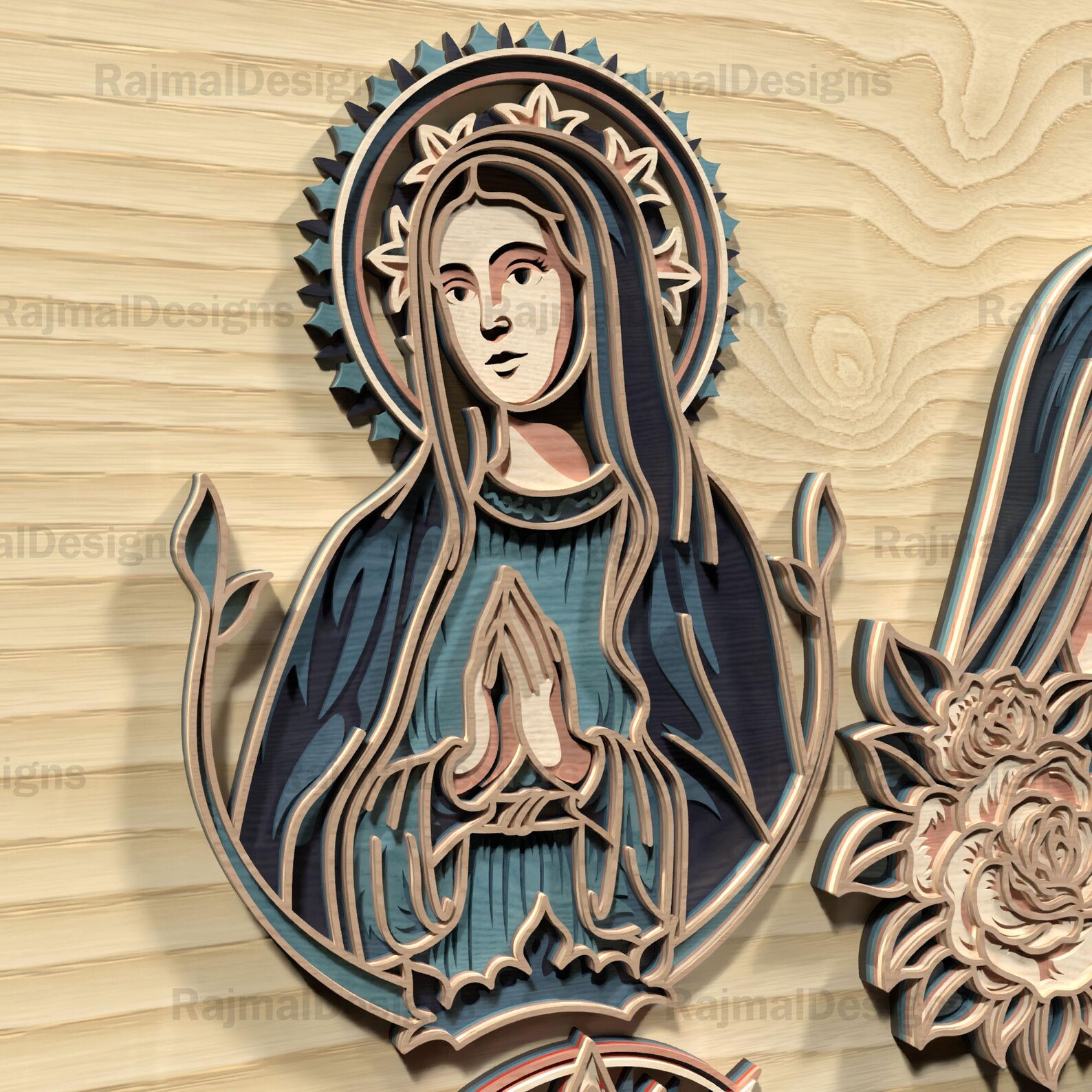 Virgin Mary Laser Cut Files, Layered SVG, Digital File for Glowforge ...