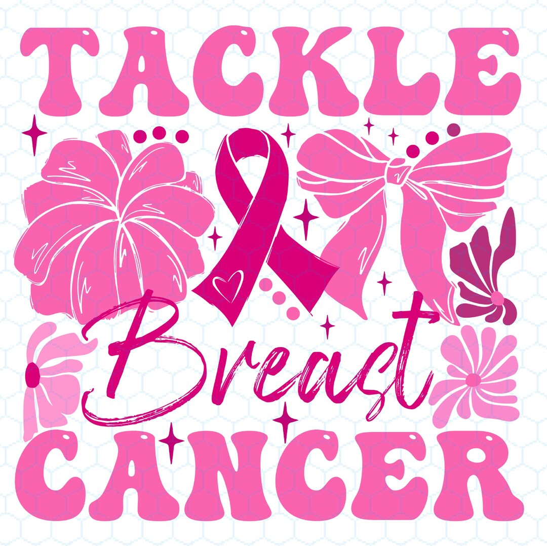 Football Cancer Ribbon SVG Tackle Breast Cancer Design for Shirts and ...