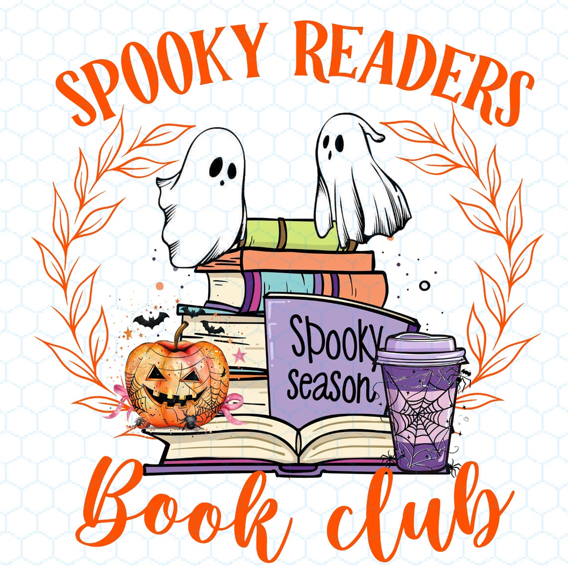 Spooky Readers Book Clubs Halloween Books PNG Book Lovers Stack PNG ...