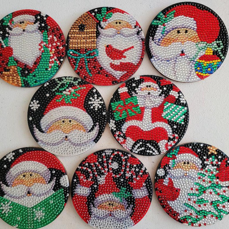 Santa Coasters - Etsy