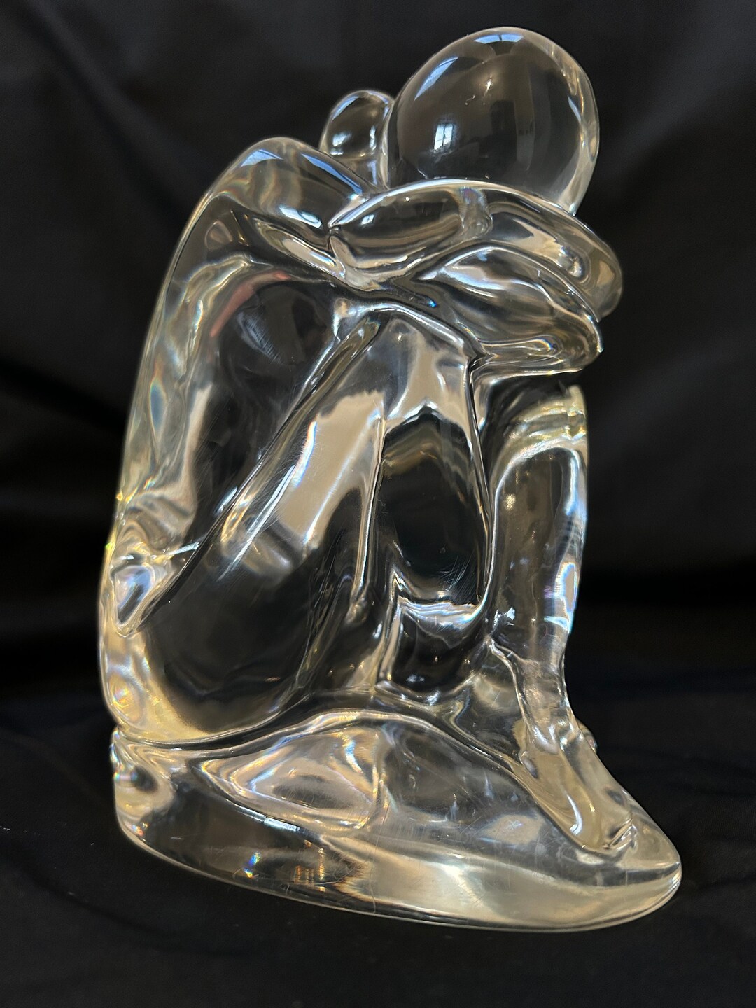 Vintage Nude Lady Kneeling / Collectible Naked Woman Squatting Lucite ...